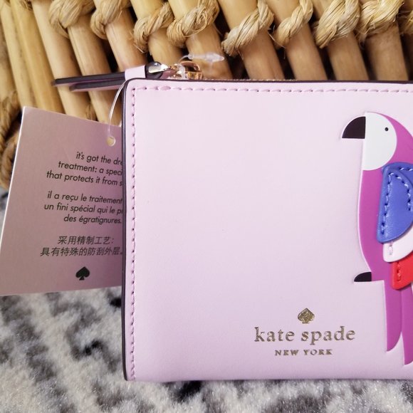 kate spade | Bags | Kate Spade Flock Party Parrot Lzip Bifold Wallet ...